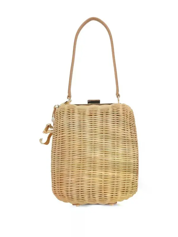 SELF-PORTRAIT Rattan Shoulder Bag - Neutrals