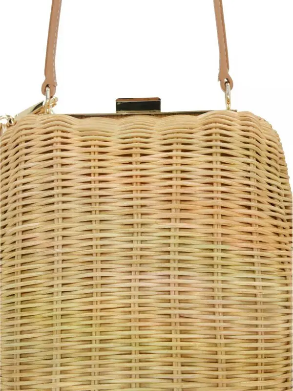 SELF-PORTRAIT Rattan Shoulder Bag - Neutrals