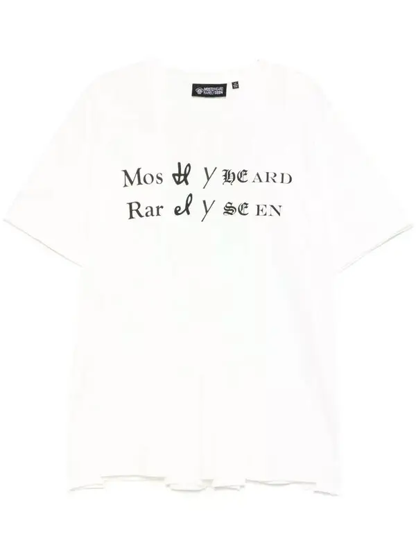 MOSTLY HEARD RARELY SEEN Spliced Luxury Mock T-shirt - White