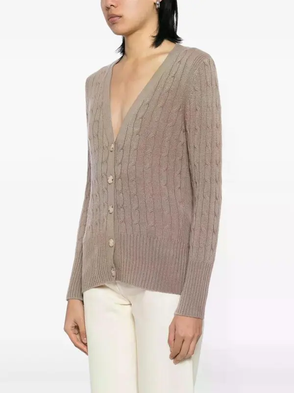 N.peal Clara Cable V-neck Cardigan
