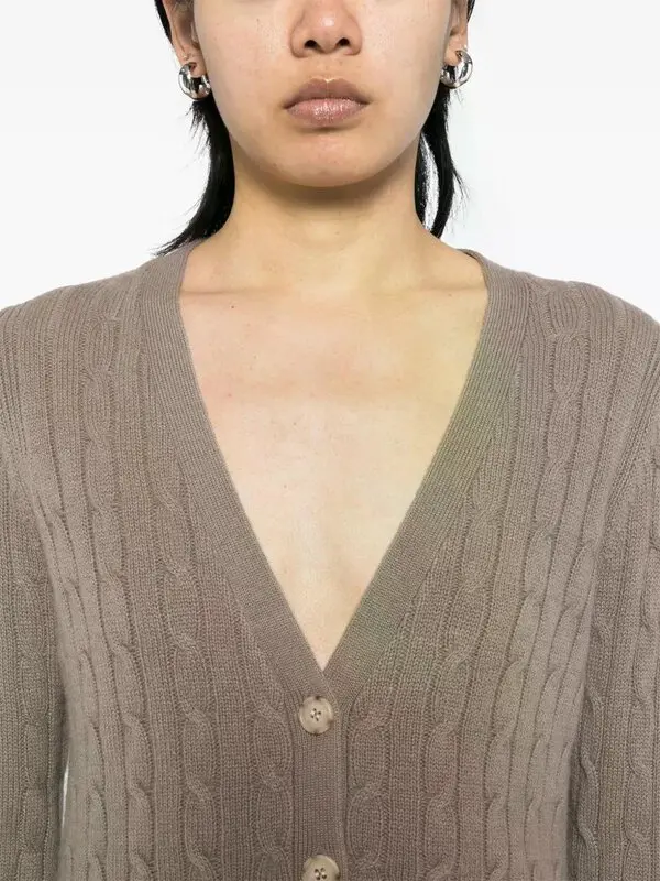 N.peal Clara Cable V-neck Cardigan
