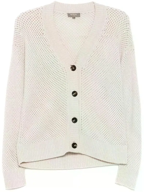N.peal Mesh Stitch Cardigan - Neutrals