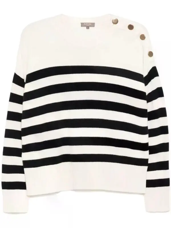 N.peal Striped Sweater - Neutrals