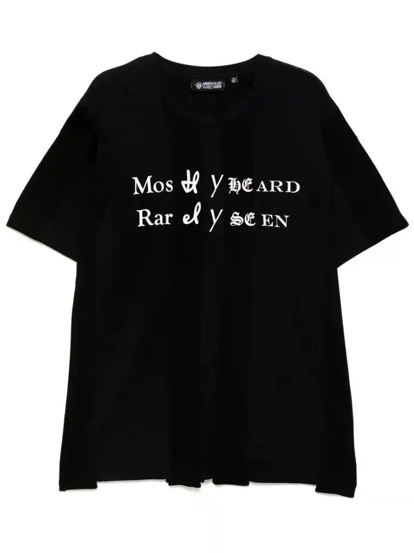 MOSTLY HEARD RARELY SEEN Spliced Luxury Mock T-shirt - Black