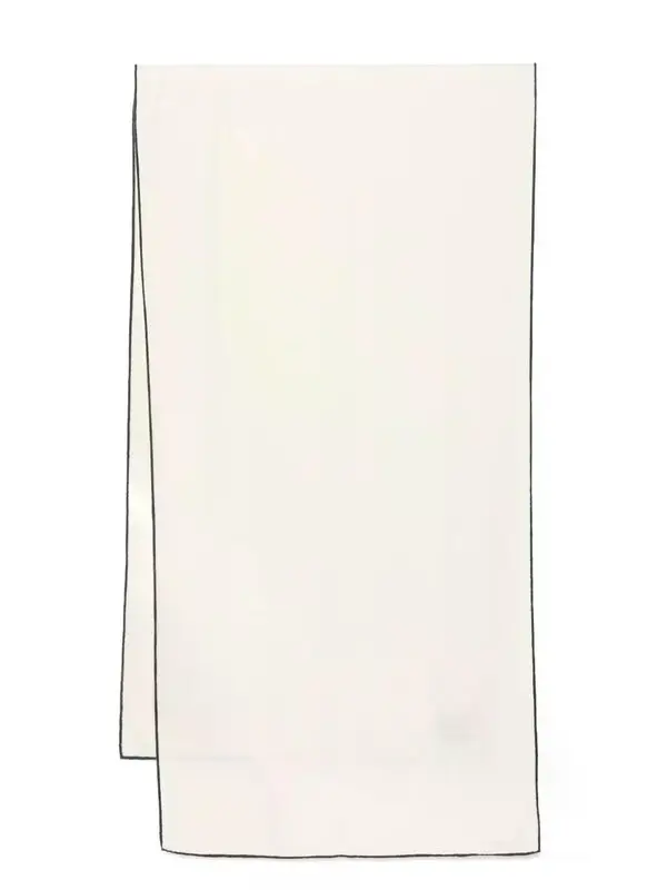 N.peal Tipped Pashmina Scarf - White