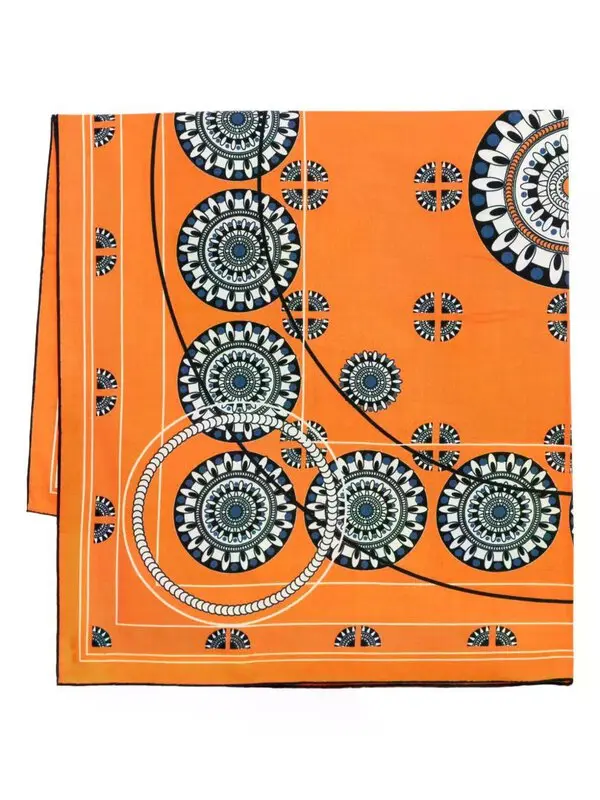 N.peal Printed Scarf - Orange