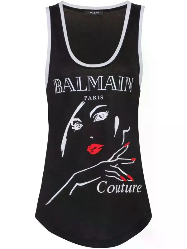Balmain Graphic-print Tank Top