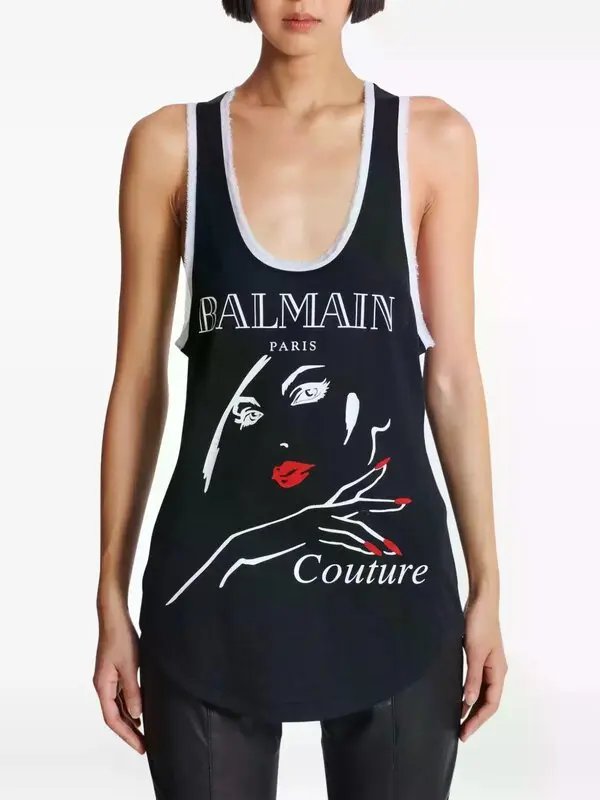 Balmain Graphic-print Tank Top