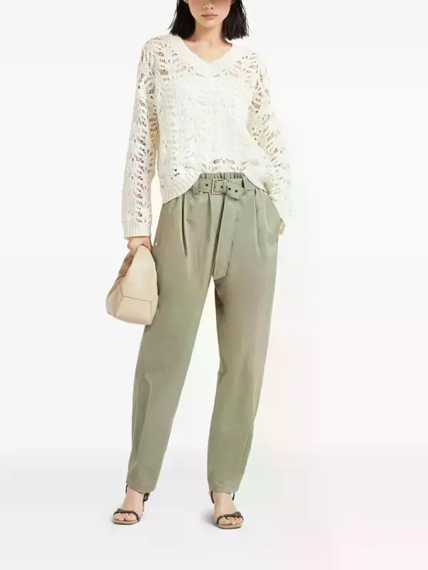 Brunello Cucinelli Belted Gabardine Trousers