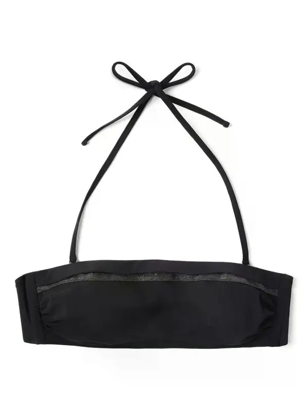 Brunello Cucinelli Monili Chain-embellished Bikini Top - Black