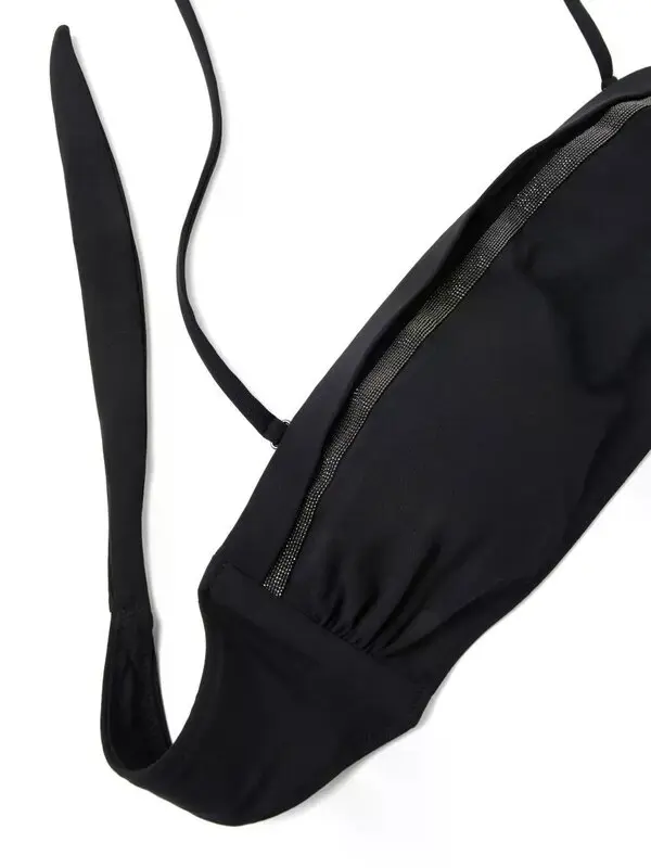 Brunello Cucinelli Monili Chain-embellished Bikini Top - Black