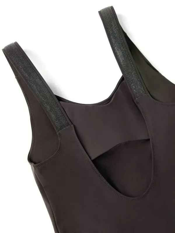 Brunello Cucinelli Monili-chain Embellished Swimsuit - Brown