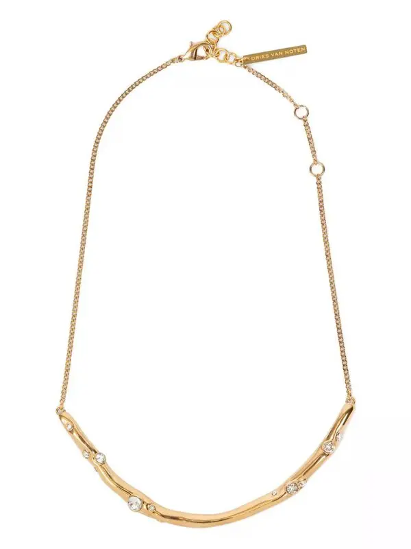 Dries Van Noten Crystal-embellished Chain Necklace - Gold