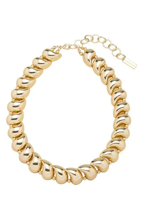 ST. MORAN Teardrop Beaded Statement Necklace - Gold