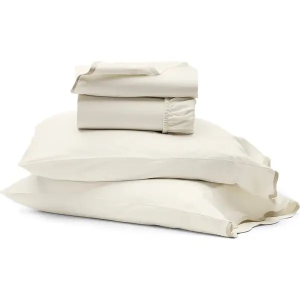 BOLL & BRANCH Signature Curved Edge Organic Cotton Sheet Set - Cream/ Sand
