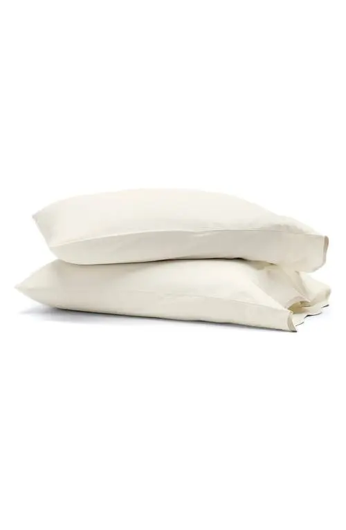 BOLL & BRANCH Signature Curved Edge Set Of 2 Organic Cotton Pillowcases - Cream/ Sand