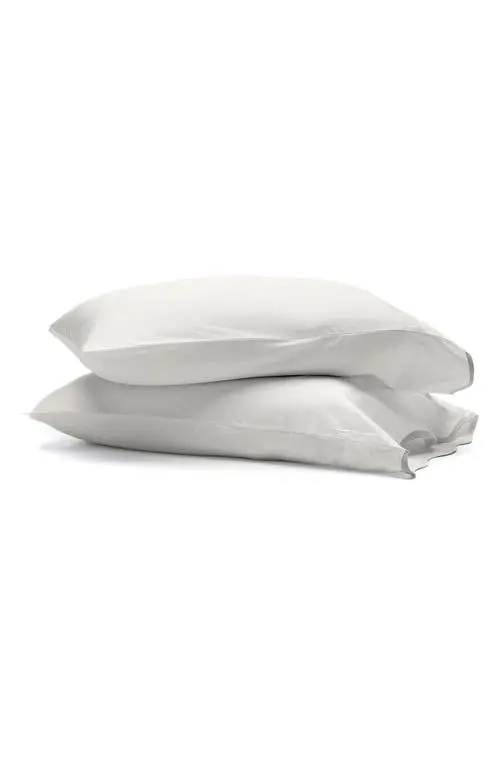 BOLL & BRANCH Signature Curved Edge Set Of 2 Organic Cotton Pillowcases - White/mist