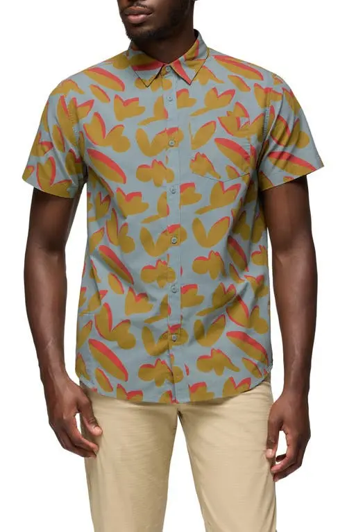 Prana Stimmersee Short Sleeve Button-up Shirt - Saltwater Indo Disco