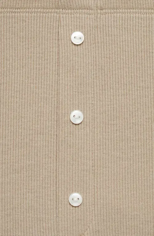 Mango Rib Knit Pants - Peach