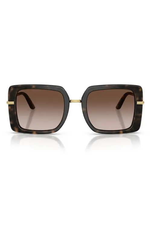 Dolce & Gabbana 52mm Square Sunglasses - Havana White Barrow Brown