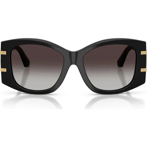 Dolce & Gabbana 54mm Butterfly Sunglasses - Black / Grey Gradient Black
