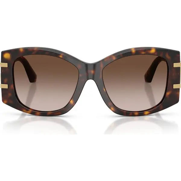 Dolce & Gabbana 54mm Butterfly Sunglasses - Havana / Gradient Brown
