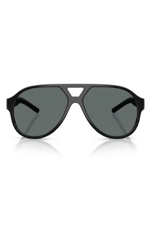 SCUDERIA FERRARI 58mm Pilot Sunglasses - Black / Dark Grey Polar
