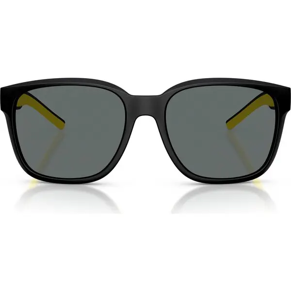 SCUDERIA FERRARI 56mm Square Sunglasses - Matte Black / Dark Grey Polar