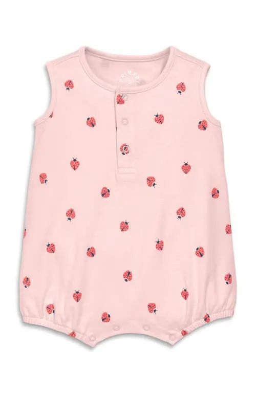 PRIMARY Baby Organic Henley Tank Shortie - Light Blossom Ladybugs