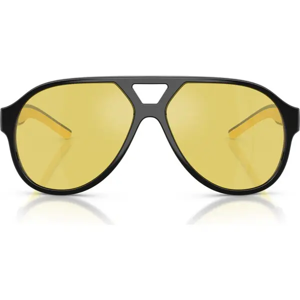 SCUDERIA FERRARI 58mm Pilot Sunglasses - Black /mirror Yellow