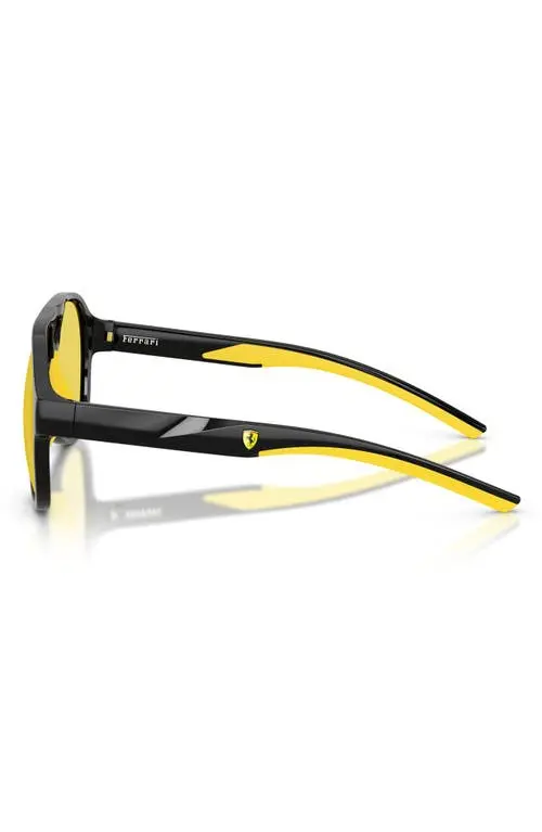 SCUDERIA FERRARI 58mm Pilot Sunglasses - Black /mirror Yellow