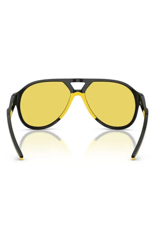 SCUDERIA FERRARI 58mm Pilot Sunglasses - Black /mirror Yellow