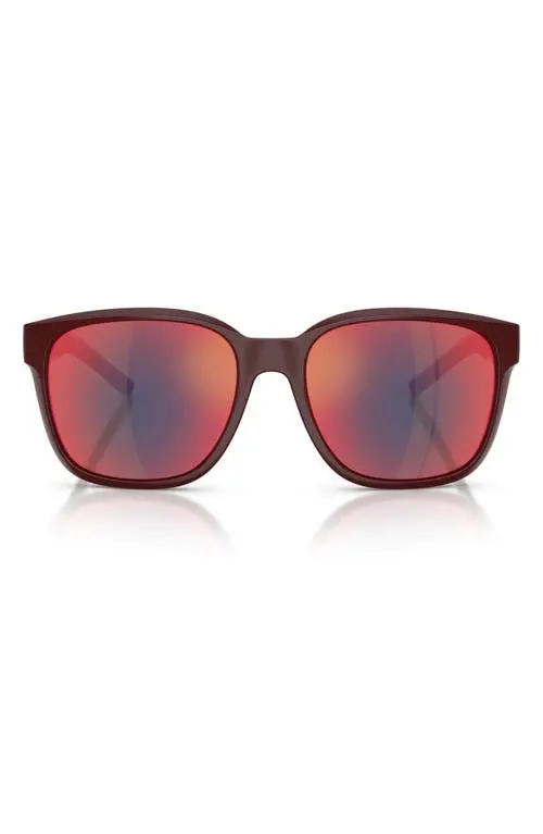 SCUDERIA FERRARI 56mm Square Sunglasses - Red Bordeaux / Red Mirror