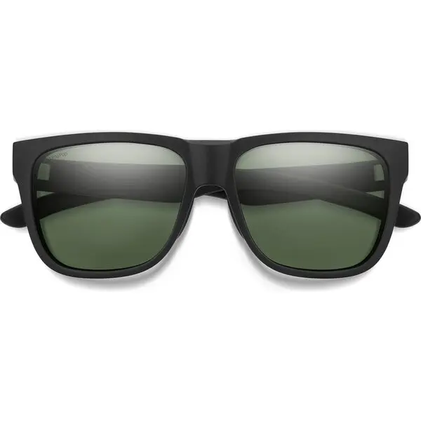 SMITH Lowdown Slim 2 55mm Chromapop™ Square Sunglasses - Black / Gray Green
