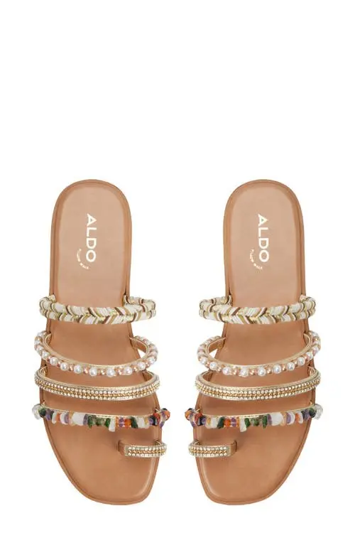 Aldo Lindya Toe Ring Slide Sandal - Gold