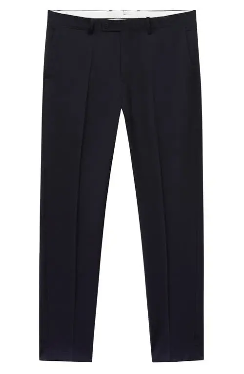 Mango Turin Virgin Slim Fit Wool Pants - Navy