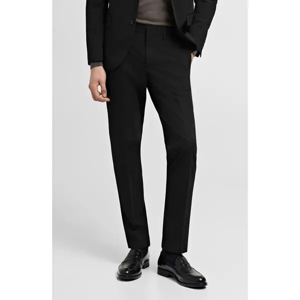 Mango Superslim Fit Stretch Trousers - Black