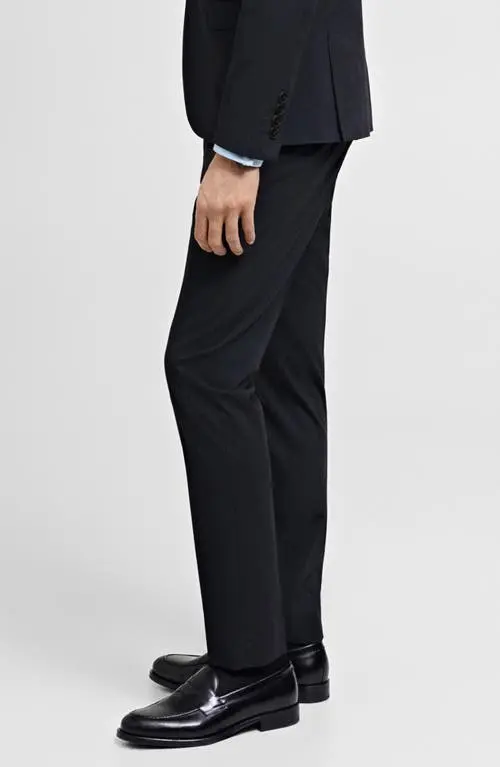 Mango Superslim Fit Stretch Trousers - Navy