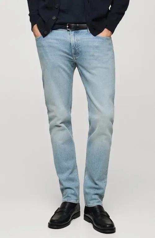 Mango Jan Slim Fit Jeans - Light Blue