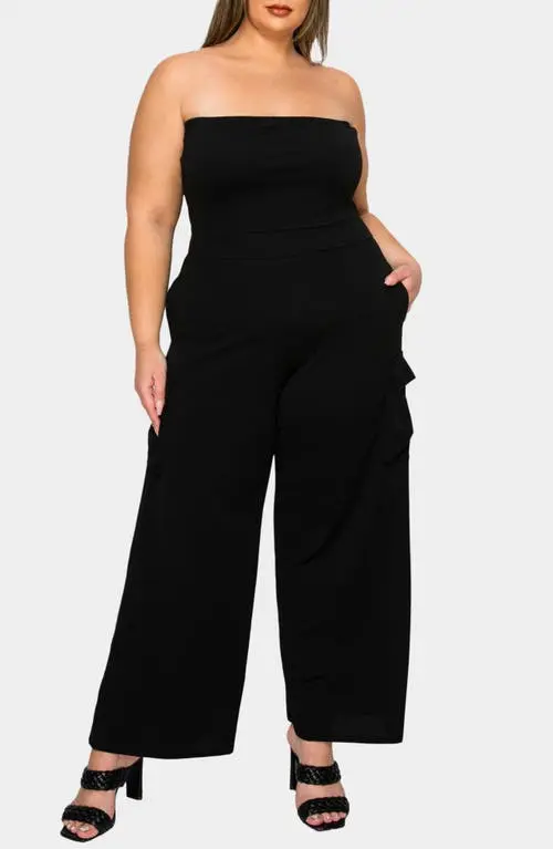 L I V D Yumi Strapless Jumpsuit - Black
