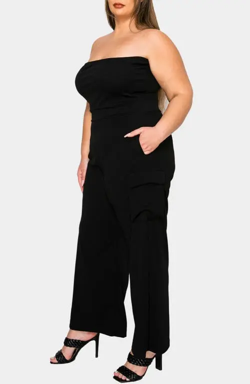 L I V D Yumi Strapless Jumpsuit - Black
