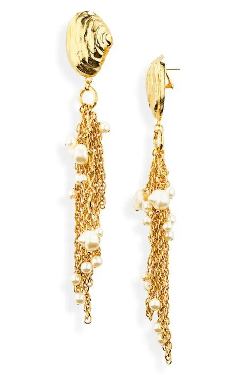 Chloé Sea Treasure Drop Earrings - Vintage Gold