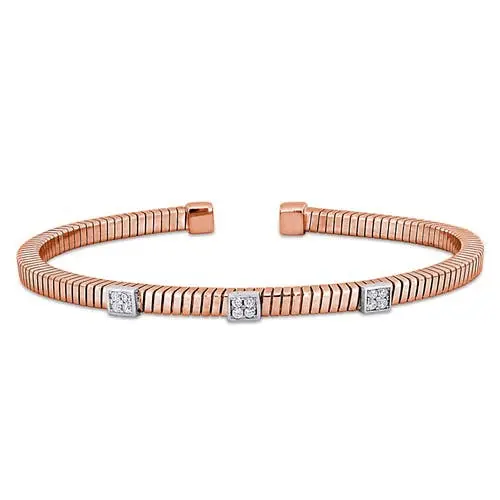 JULIANNA B. 3/8 Ctw Cubic Zirconia Bangle Bracelet - Rose-plated