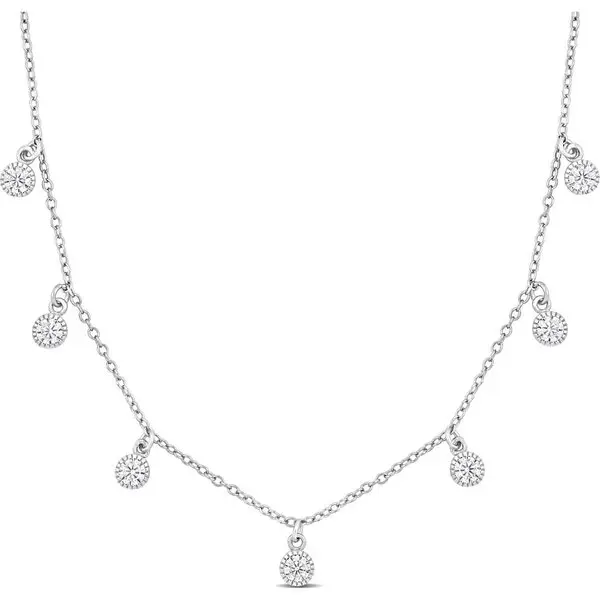 JULIANNA B. Cubic Zirconia Station Necklace - Sterling Silver