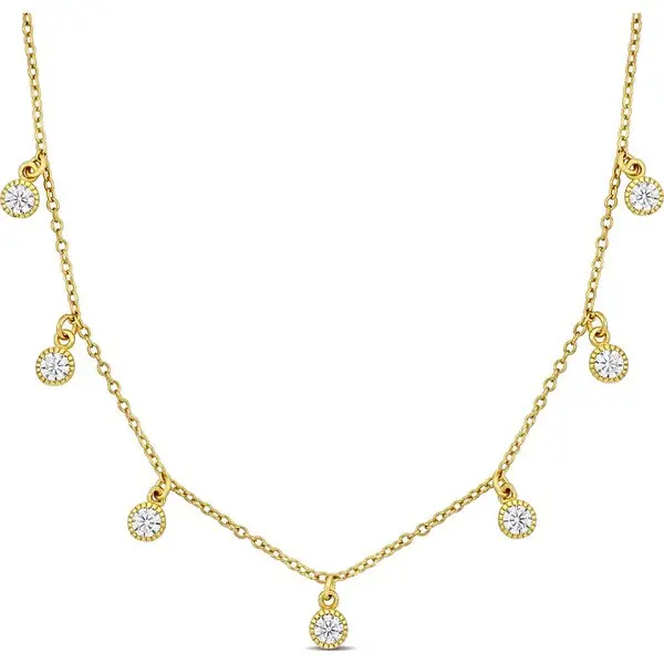 JULIANNA B. Cubic Zirconia Station Necklace - Yellow-plated