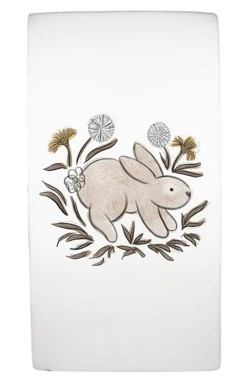 L'OVEDBABY Organic Cotton Crib Sheet - Bunny Graphic