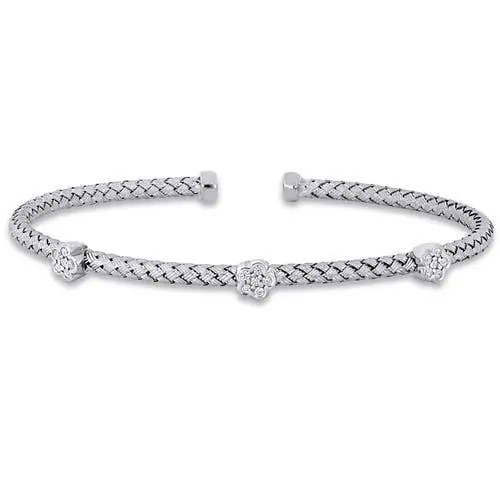 JULIANNA B. 1/2 Ctw Cubic Zirconia Bangle Bracelet - Sterling Silver