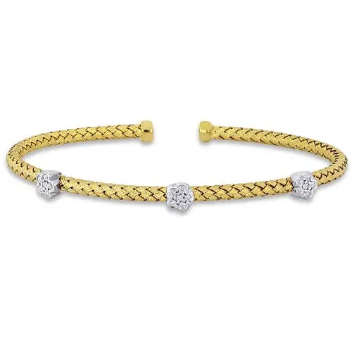 JULIANNA B. 1/2 Ctw Cubic Zirconia Bangle Bracelet - Yellow-plated