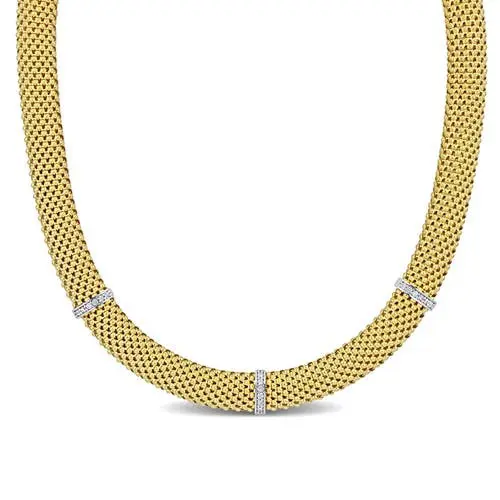 JULIANNA B. Cubic Zirconia Popcorn Necklace - Yellow-plated