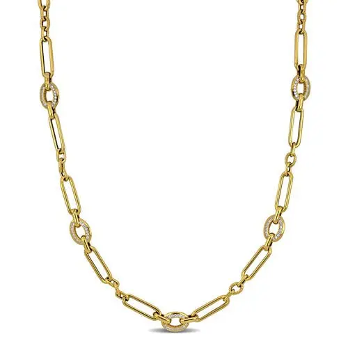 JULIANNA B. Cubic Zirconia Chain Necklace - 14k Yellow Gold